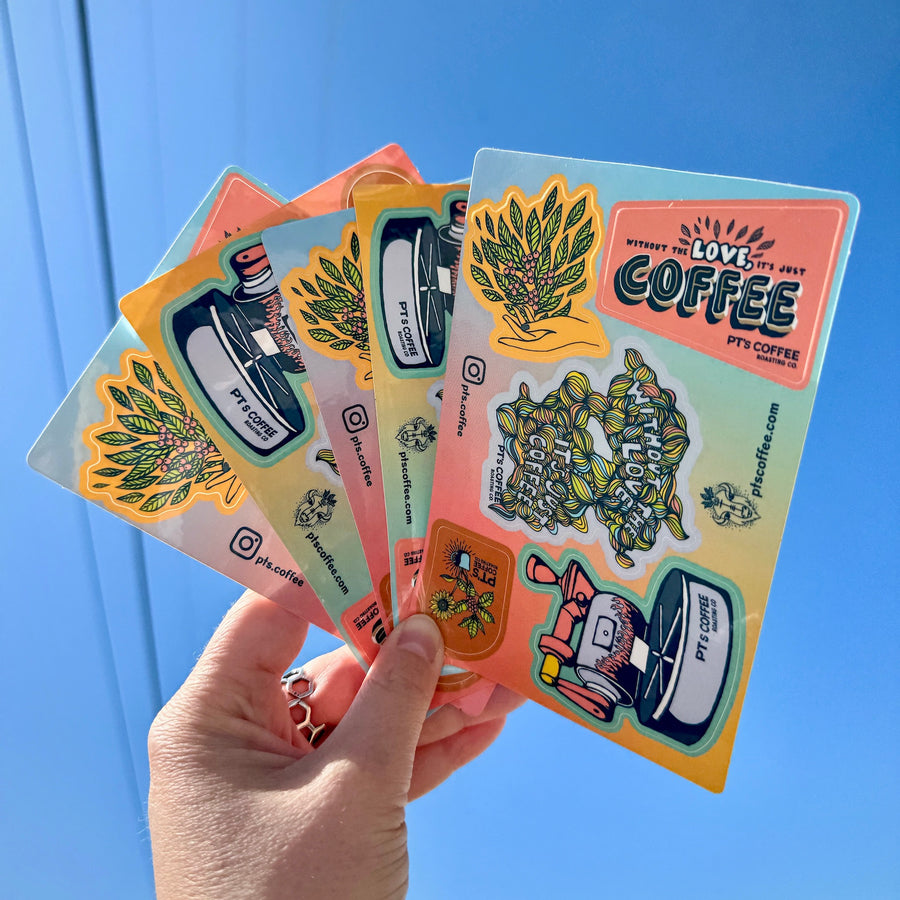 PT's Sticker Sheet – PT's Coffee